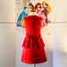 Red Interview Dress Pageant Red Dress With Peplum and Bow Girls Satin ...