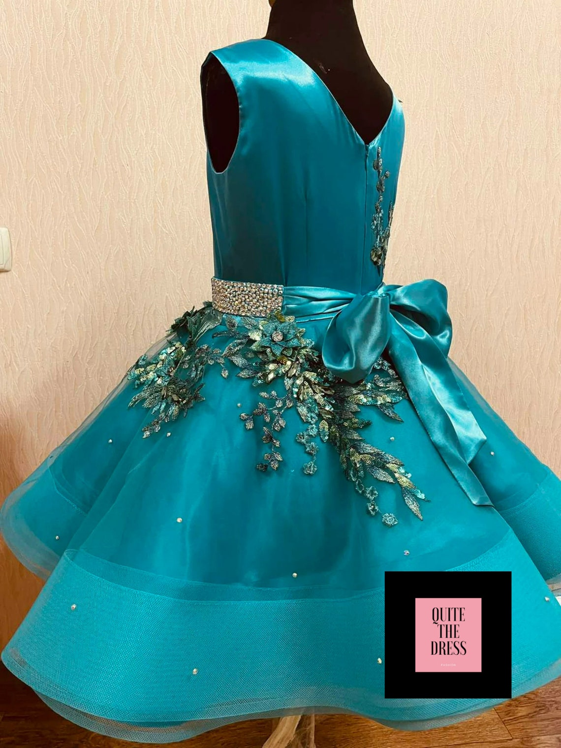 Turquoise Teal Cocktail Dress Pageant Casual Dress Unique - Etsy