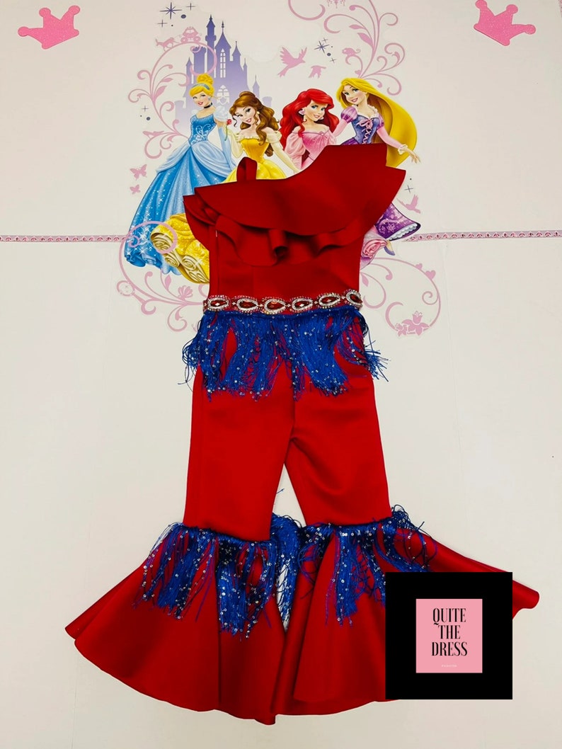 Red Jumpsuit Pageant Fun Fashion Girls Neoprene Outfit Red - Etsy