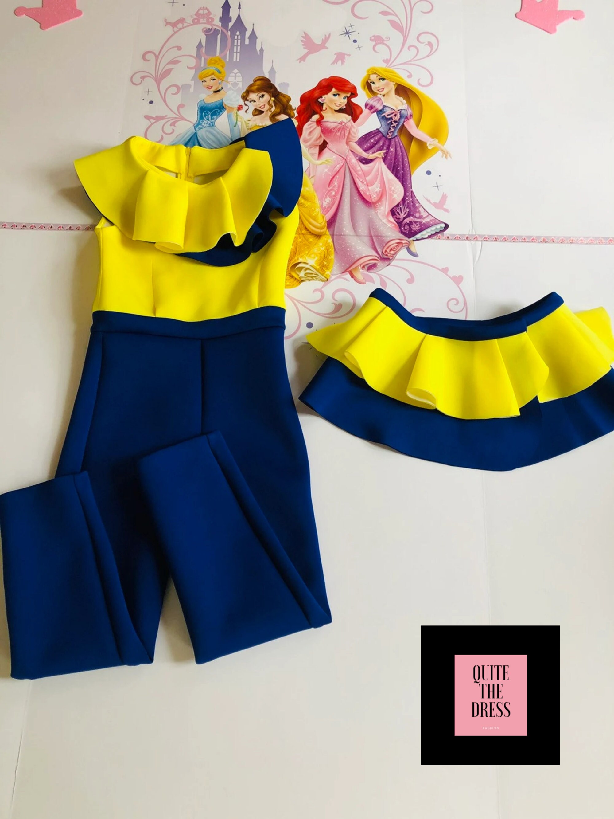 Royal Blue Yellow Interview Jumpsuit Pageant Royal Blue Outfit | Etsy