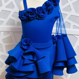 Royal Blue Interview Unique Pageant Ruffle Outfit Girls Neoprene ...