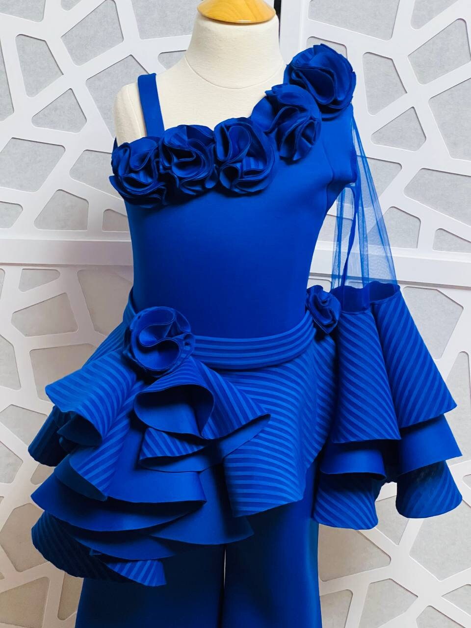 Royal Blue Interview Unique Pageant Ruffle Outfit Girls - Etsy