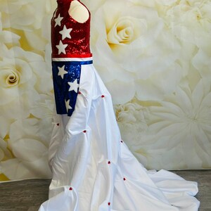 Red White Blue Jumpsuit Pageant Fun Fashion Girls Sequins Sparkly ...