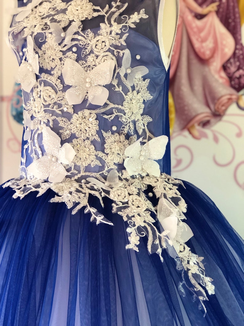 Blue Pageant Prom Girls Dress Girls Blue Ball Gown Party - Etsy