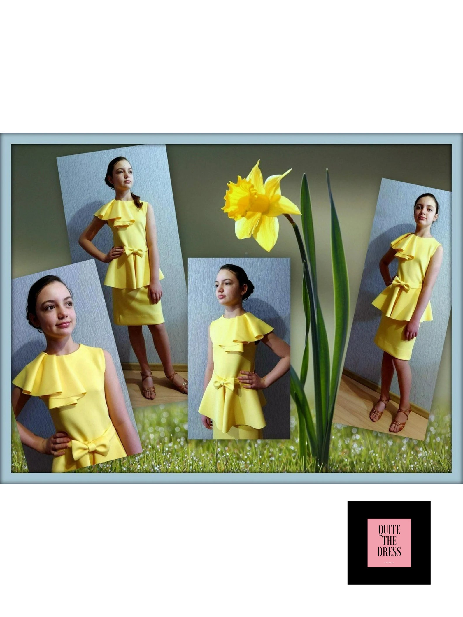 Yellow Interview Dress Pageant Yellow Dress With Peplum and - Etsy