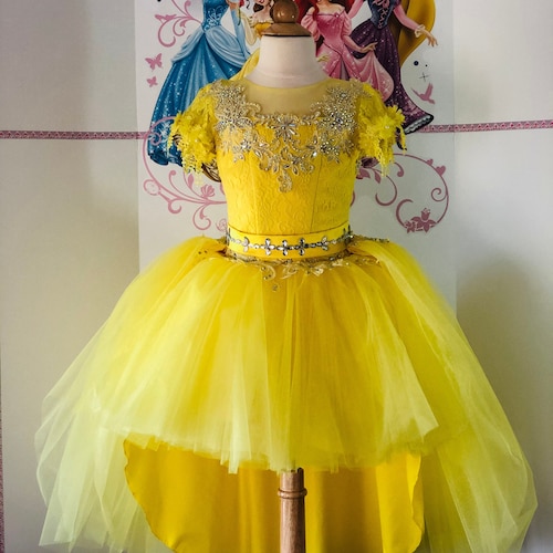 Yellow Custom Pageant Girls Dress Party Birthday Holiday - Etsy