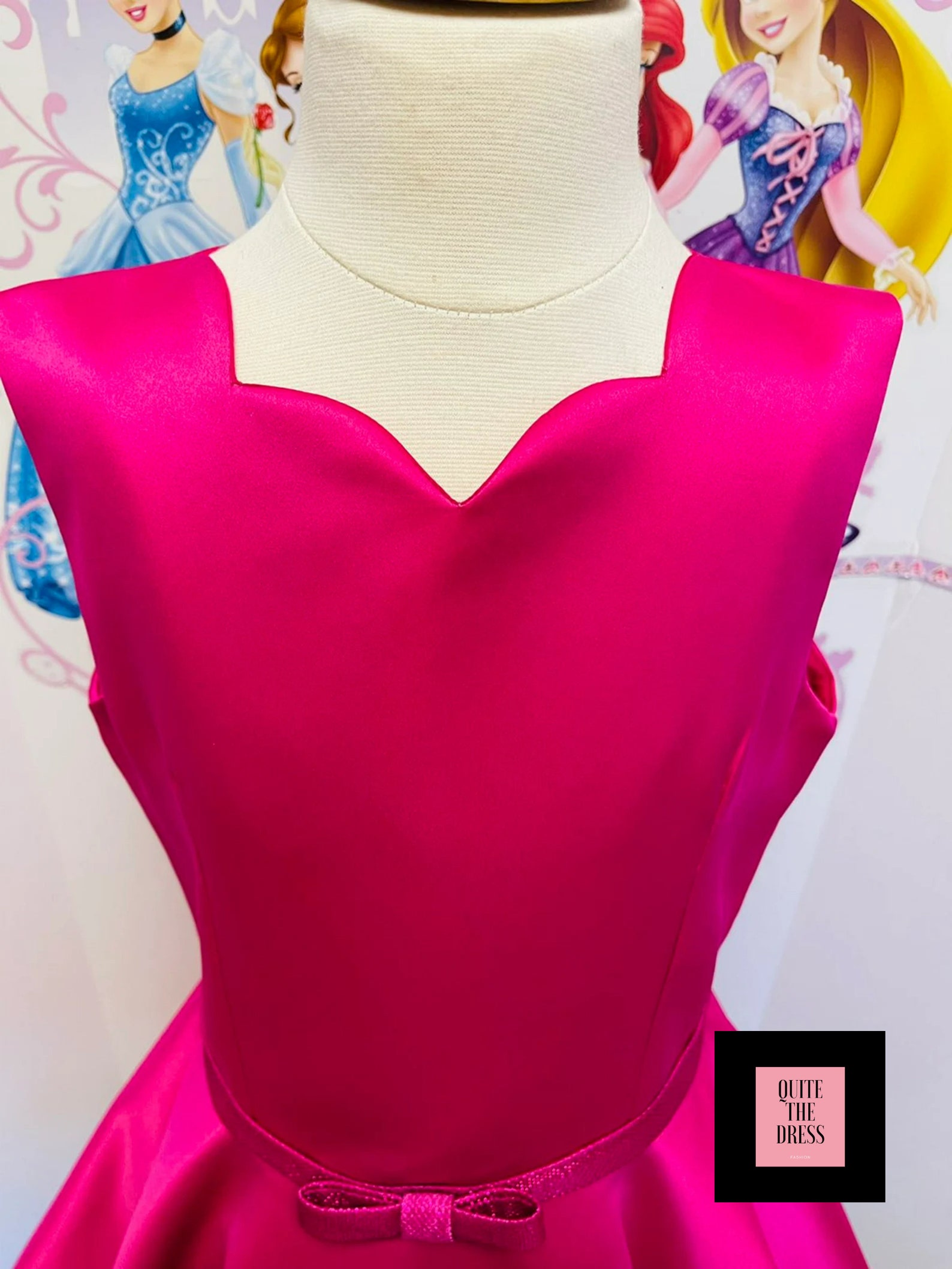 Hot Pink Pageant Dress With Bow Girls Satin Homecoming Dress - Etsy