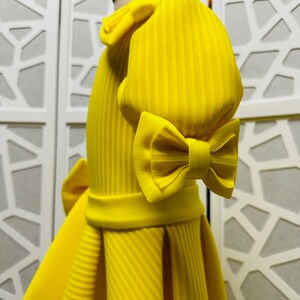 Yellow Interview Pageant Sleeve Bow Scuba Neoprene Girls Dress Pageant ...