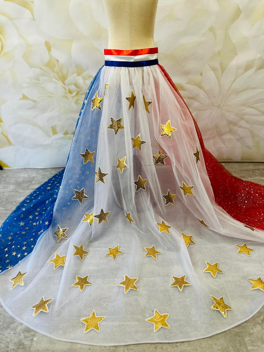 Red White Blue Wear With Cape Pageant Fun Fashion Girls Patriotic ...