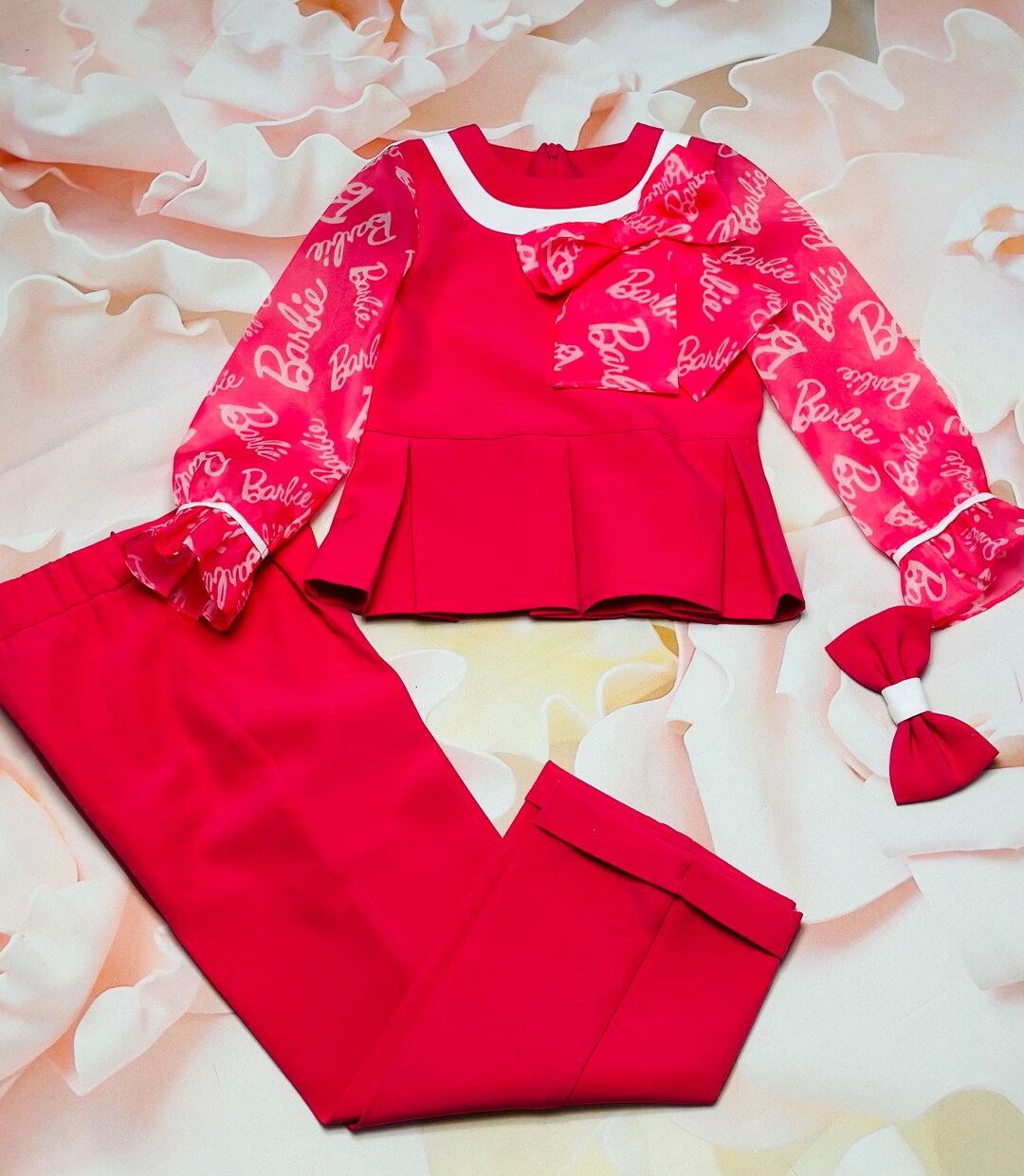 Hot Pink Unique Jumpsuit Pageant Pink Outfit Girls Barbie Jumpsuit Pink ...
