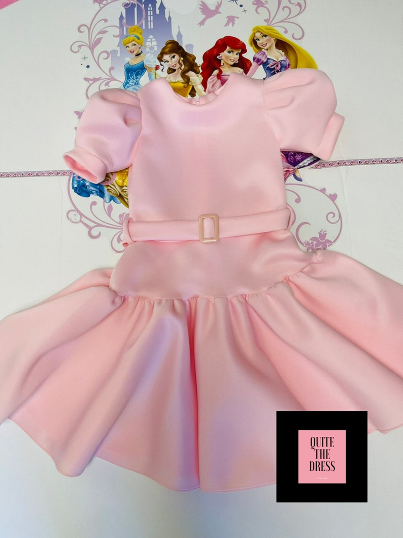 Bubble Pink Interview Pageant Dress With Belt Girls Neoprene - Etsy
