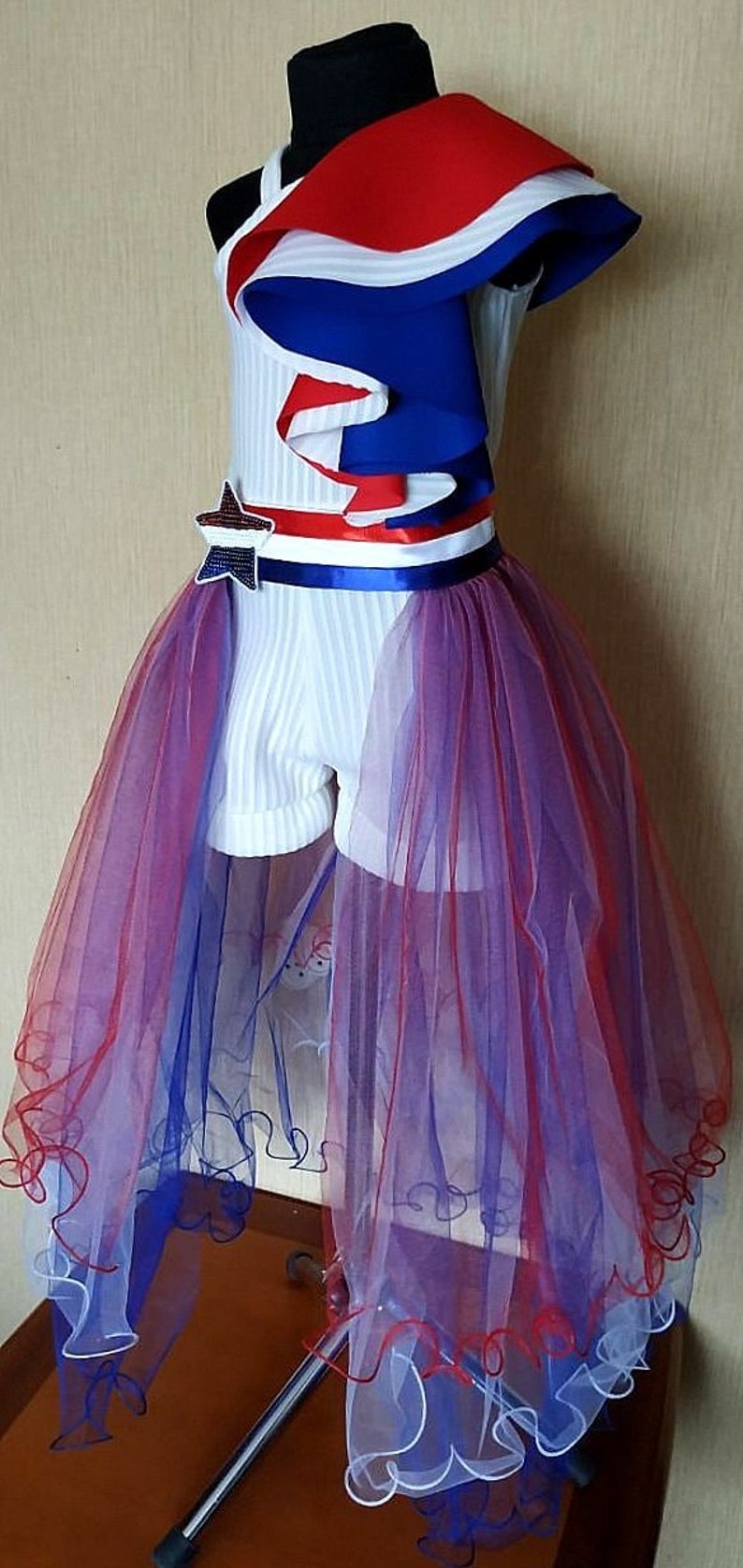 Red White Blue Wear With Cape Pageant Fun Fashion Girls - Etsy