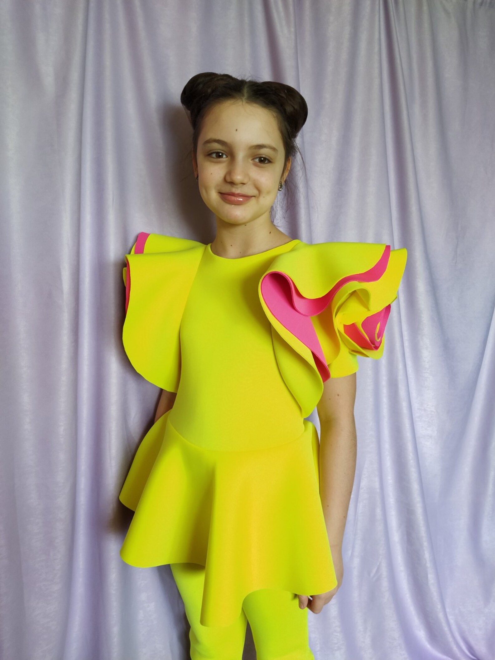 Yellow Hot Pink Interview Jumpsuit Pageant Pink Outfit Girls - Etsy