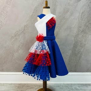 Red White Blue Patriotic Outfit Pageant Girls Unique Patriotic Wear ...