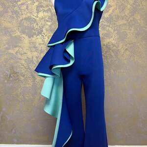 Royal Blue Interview Outfit Pageant Ruffle Outfit Girl Neoprene Mint ...