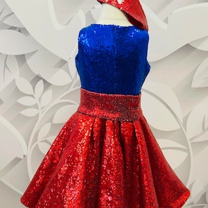 Red White Blue Patriotic Outfit Pageant Girls Unique Sequins Patriotic ...