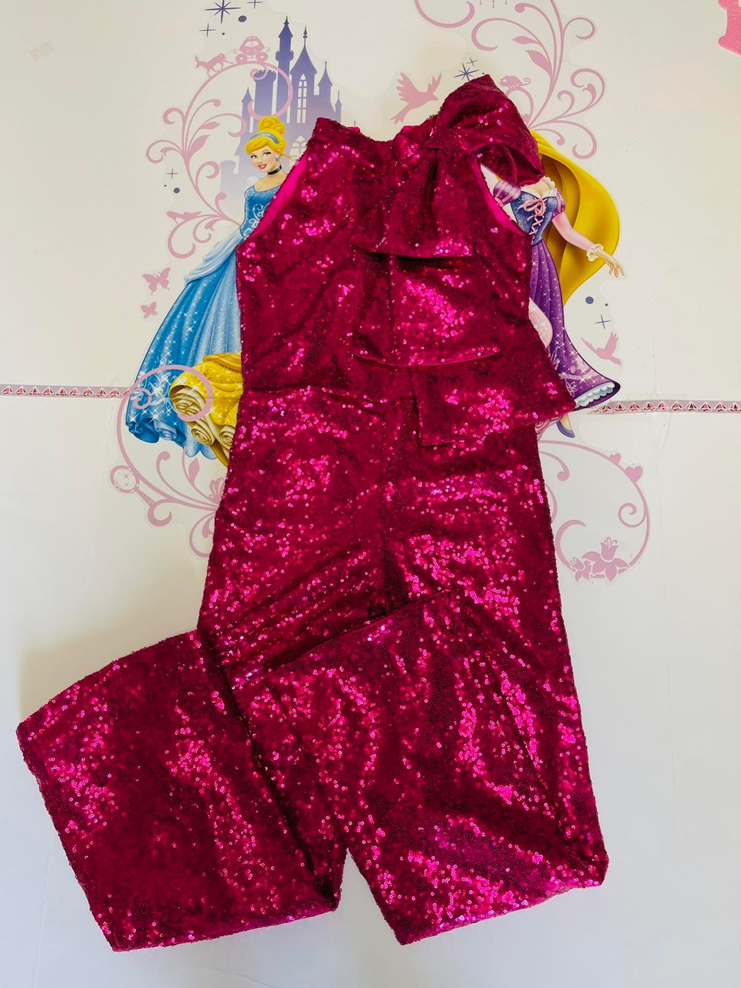 Hot Pink Sparkly Jumpsuit Pageant Outfit Girls Sequins Jumpsuit Fuchsia ...