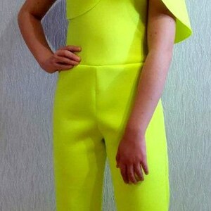 Yellow Pageant Interview girls outfit Bright yellow neoprene | Etsy