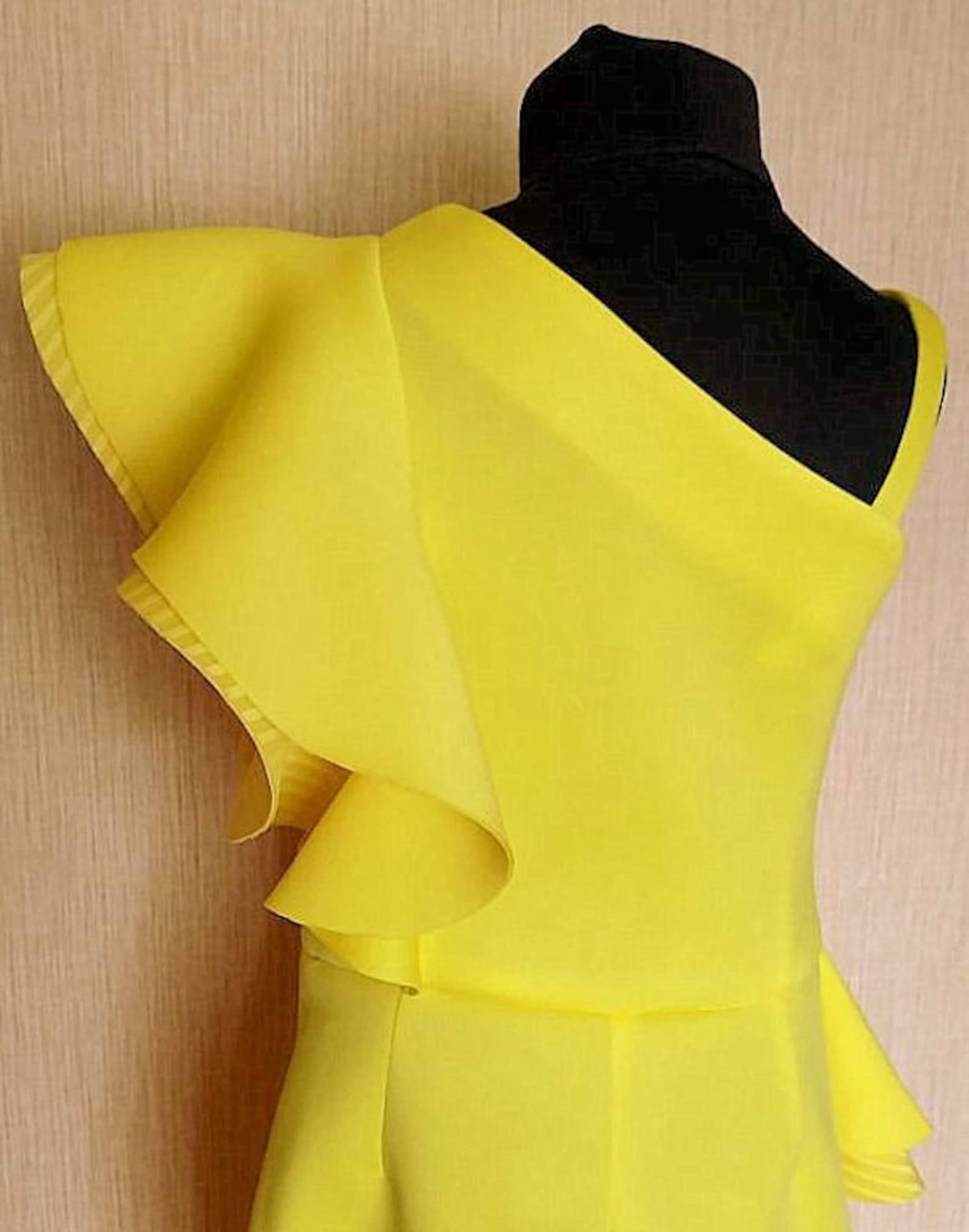 Yellow Pageant Interview Girls Outfit Bright Yellow Neoprene Jumpsuit ...