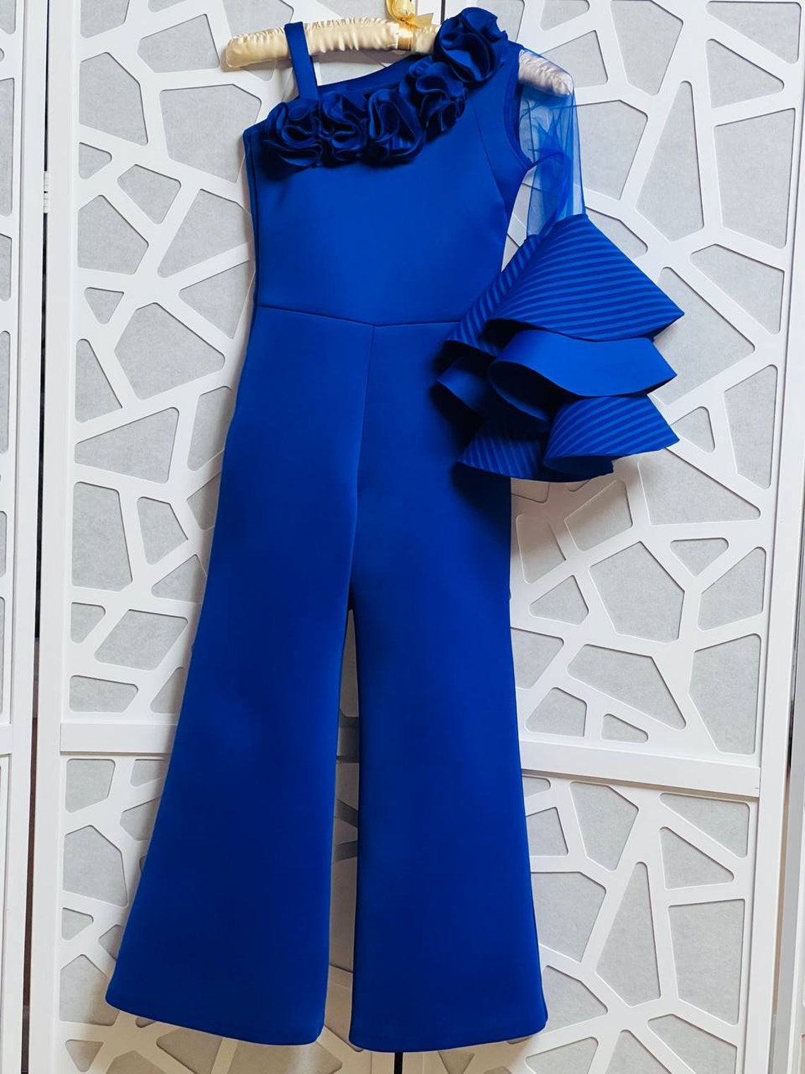 Royal Blue Interview Unique Pageant Ruffle Outfit Girls Neoprene ...