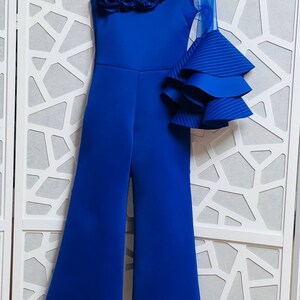 Royal Blue Interview Unique Pageant Ruffle Outfit Girls Neoprene ...