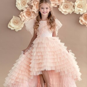 Red Custom Pageant Girls Dress Party Birthday Holiday Wedding Girls ...