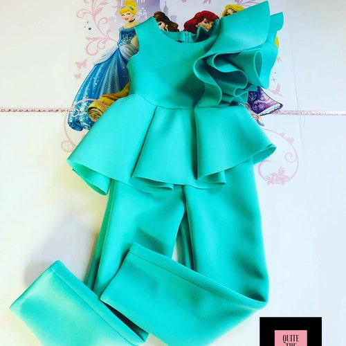 Royal Blue Jumpsuit Romper Pageant Outfit Girls Neoprene - Etsy