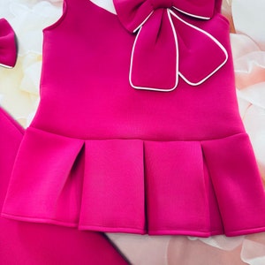 Hot Pink Interview Jumpsuit Pageant Outfit Girls Neoprene Jumpsuit Pink ...