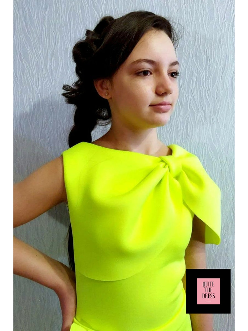 Yellow Pageant Interview Girls Outfit Bright Yellow Neoprene - Etsy