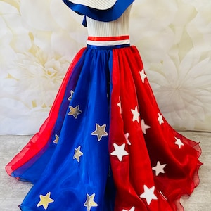 Red White Blue Wear With Cape Pageant Fun Fashion Girls Patriotic ...