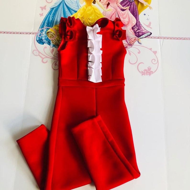 Red Interview Jumpsuit Pageant Red Outfit With Ruffles Girls | Etsy