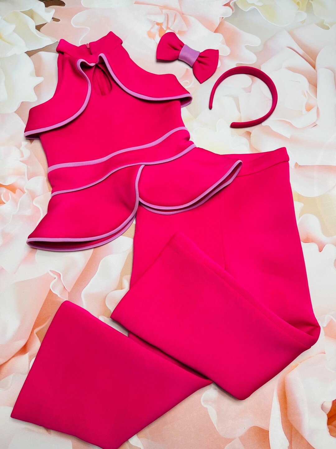 Hot Pink Interview Jumpsuit Pageant Outfit Girls Neoprene Jumpsuit Pink ...