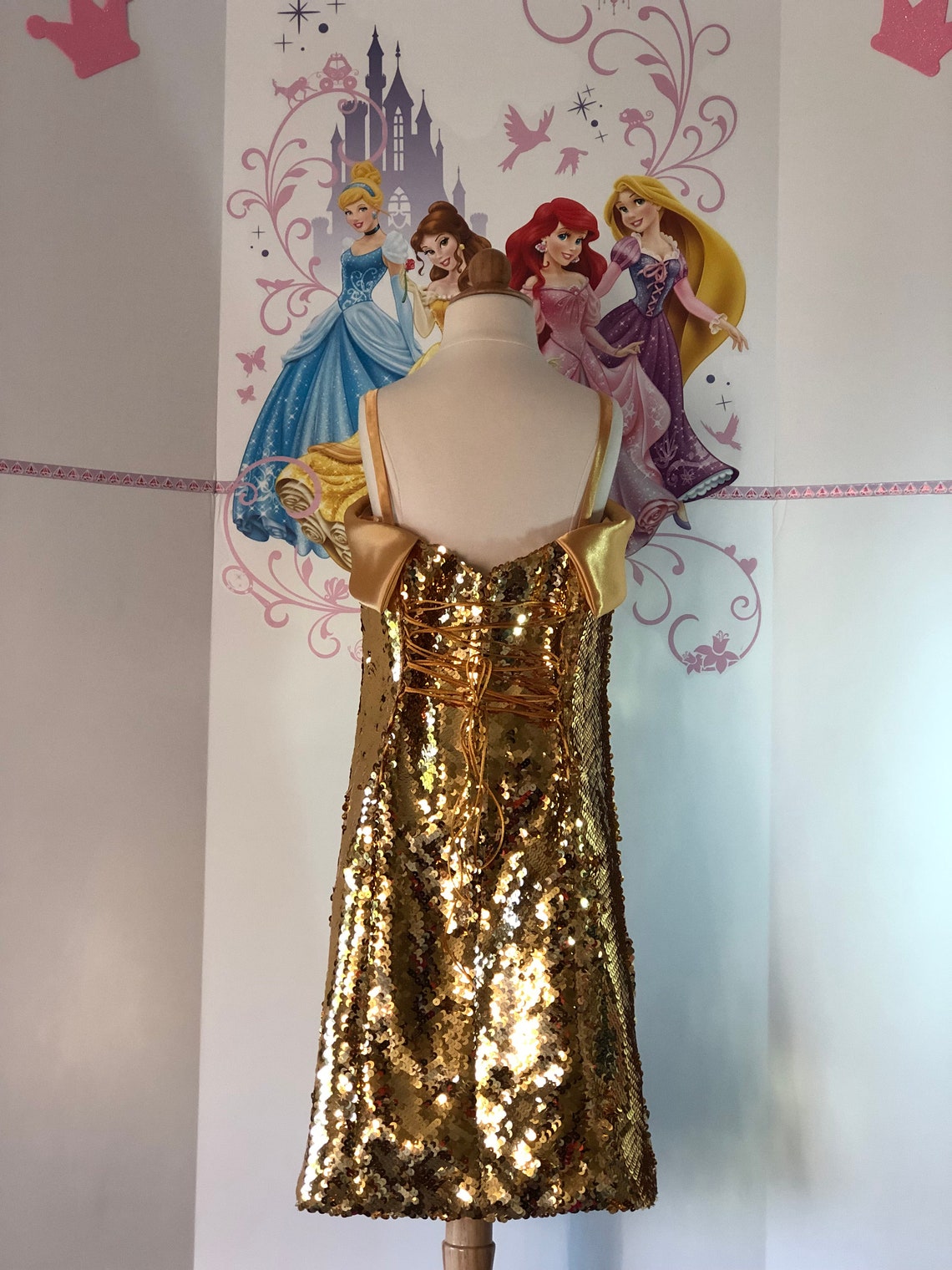 Gold cocktail Casual Pageant girls dress with sequins Pageant | Etsy