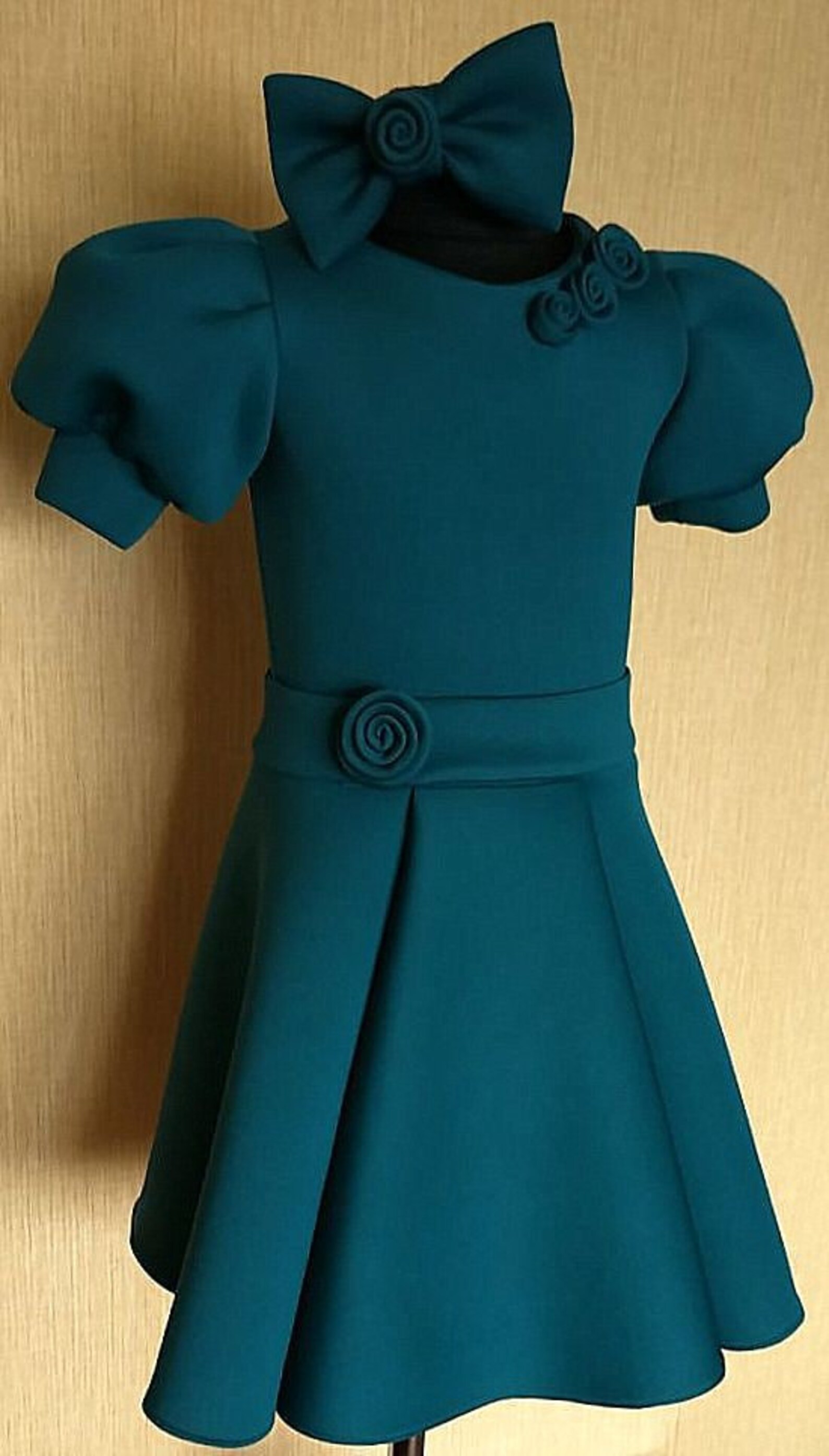 Turquoise Teal Interview Dress Unique Interview Sleeves Dress With Bow ...
