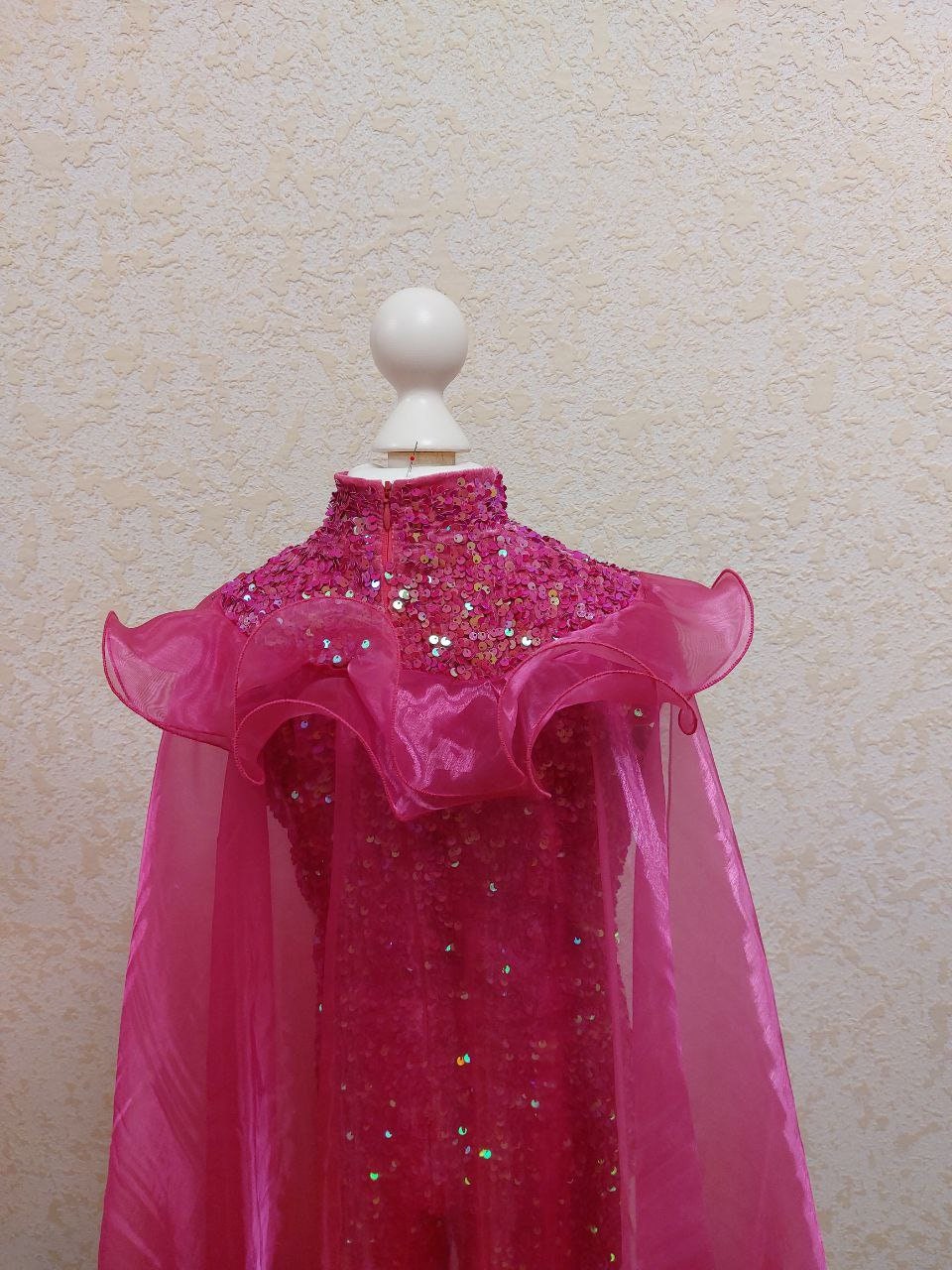 Hot Pink Sparkly Jumpsuit Pageant Outfit Girls Sequins Organza - Etsy