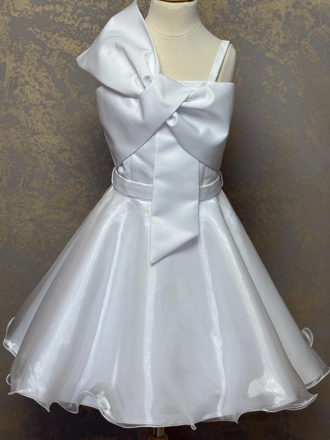 White Satin Interview Dress Pageant Dress Unique Girls Satin Dress ...