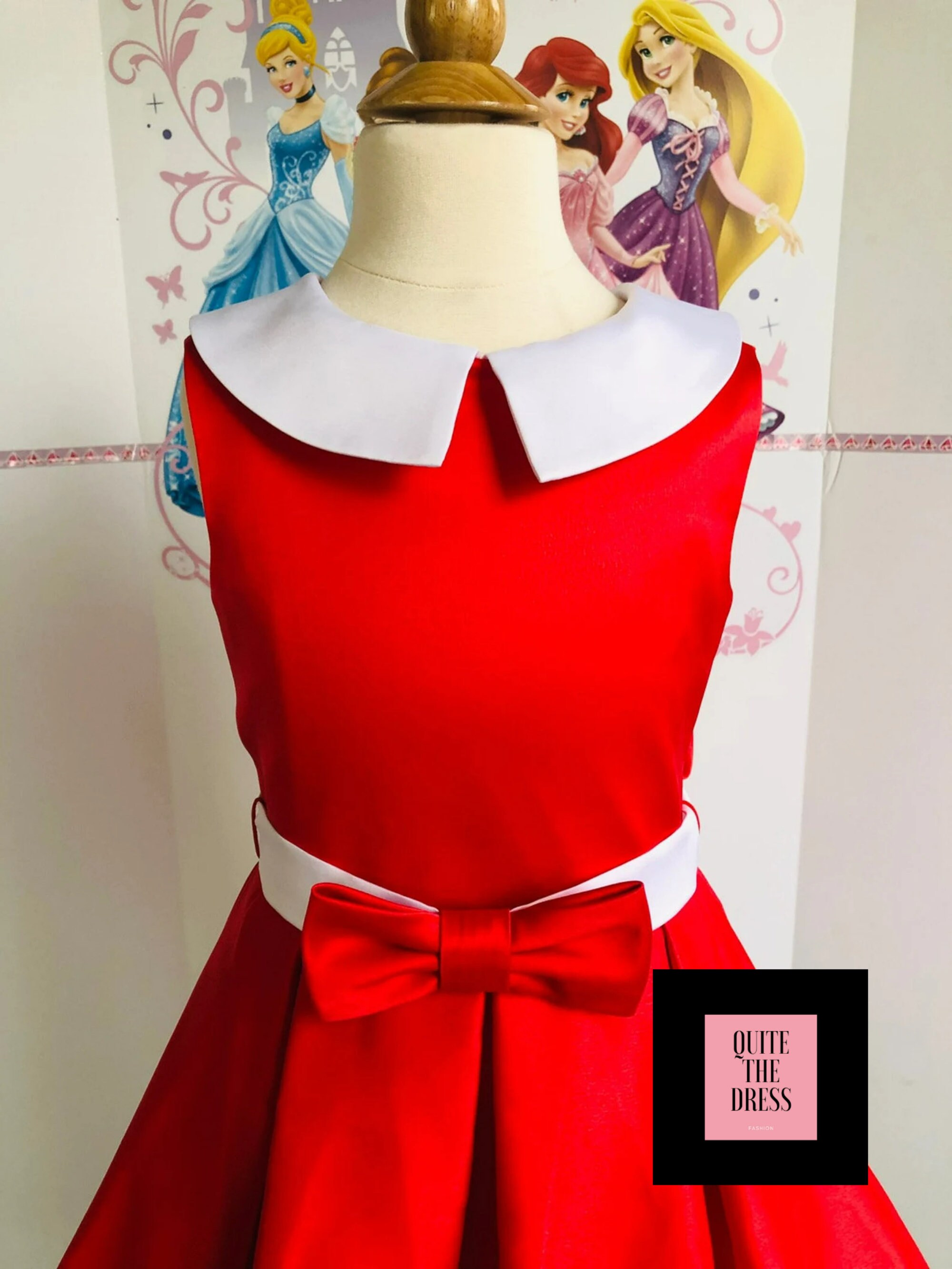 Red Interview Dress Pageant Dress With Bow Girls Satin Pageant | Etsy