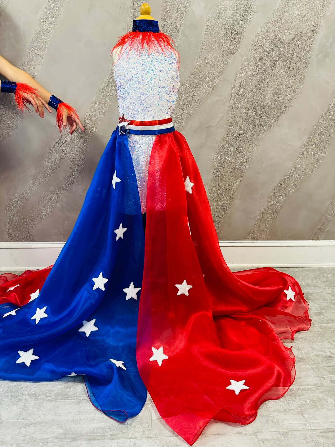 Red White Blue Wear With Cape Pageant Fun Fashion Girls Patriotic ...