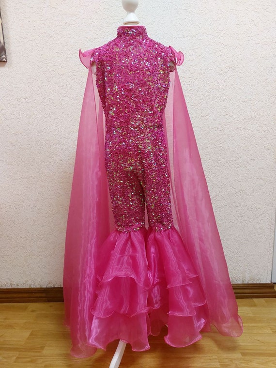 Hot Pink Sparkly Jumpsuit Pageant Outfit Girls Sequins Organza - Etsy