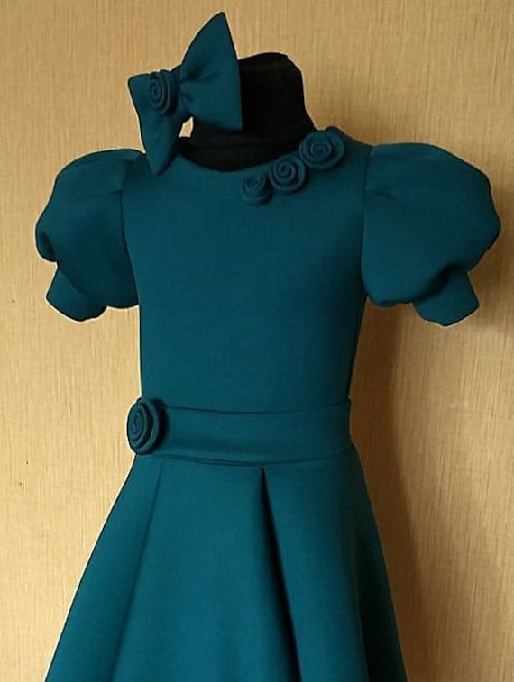 Turquoise Teal Interview Dress Unique Interview Sleeves Dress - Etsy
