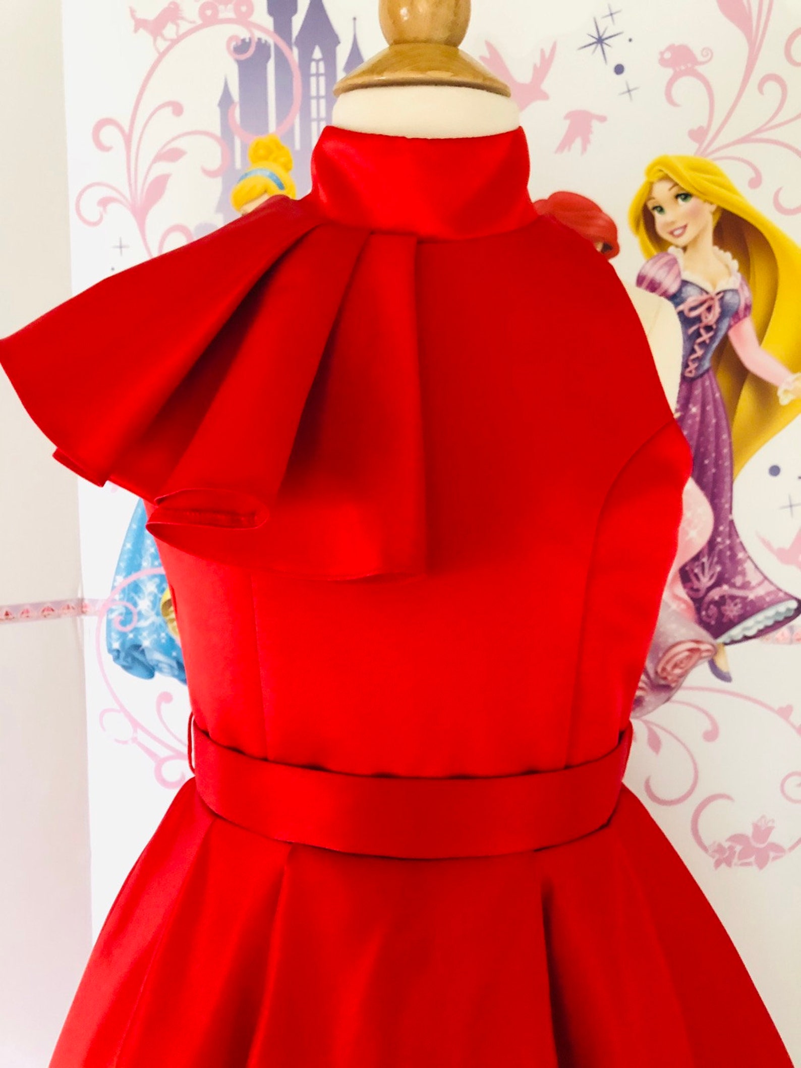 Red Interview Dress Pageant Dress With Belt Girls Satin Fluffy | Etsy