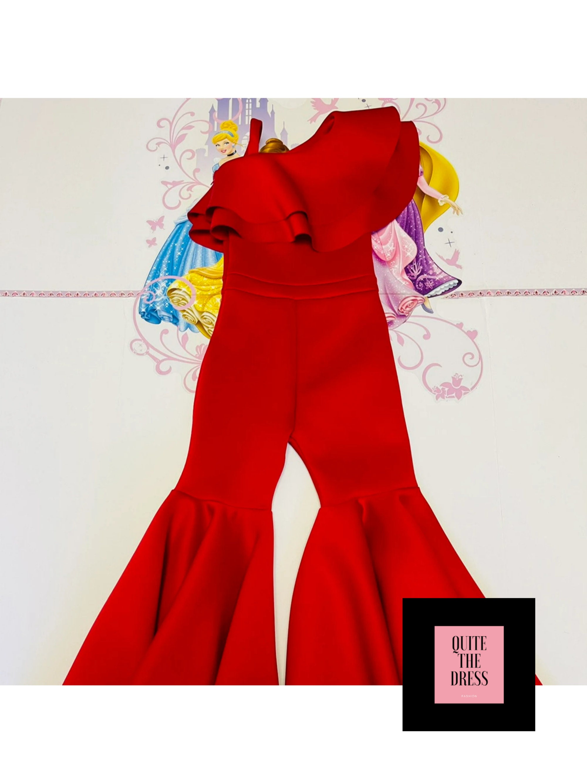Red Interview Jumpsuit Pageant Ruffles Outfit Girls Neoprene - Etsy