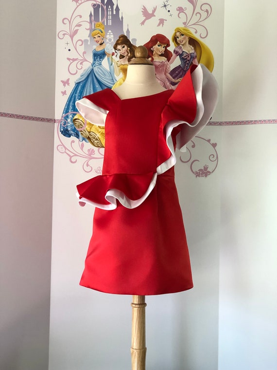 Red White Interview Girls Dress Pageant Dress Satin Girls | Etsy