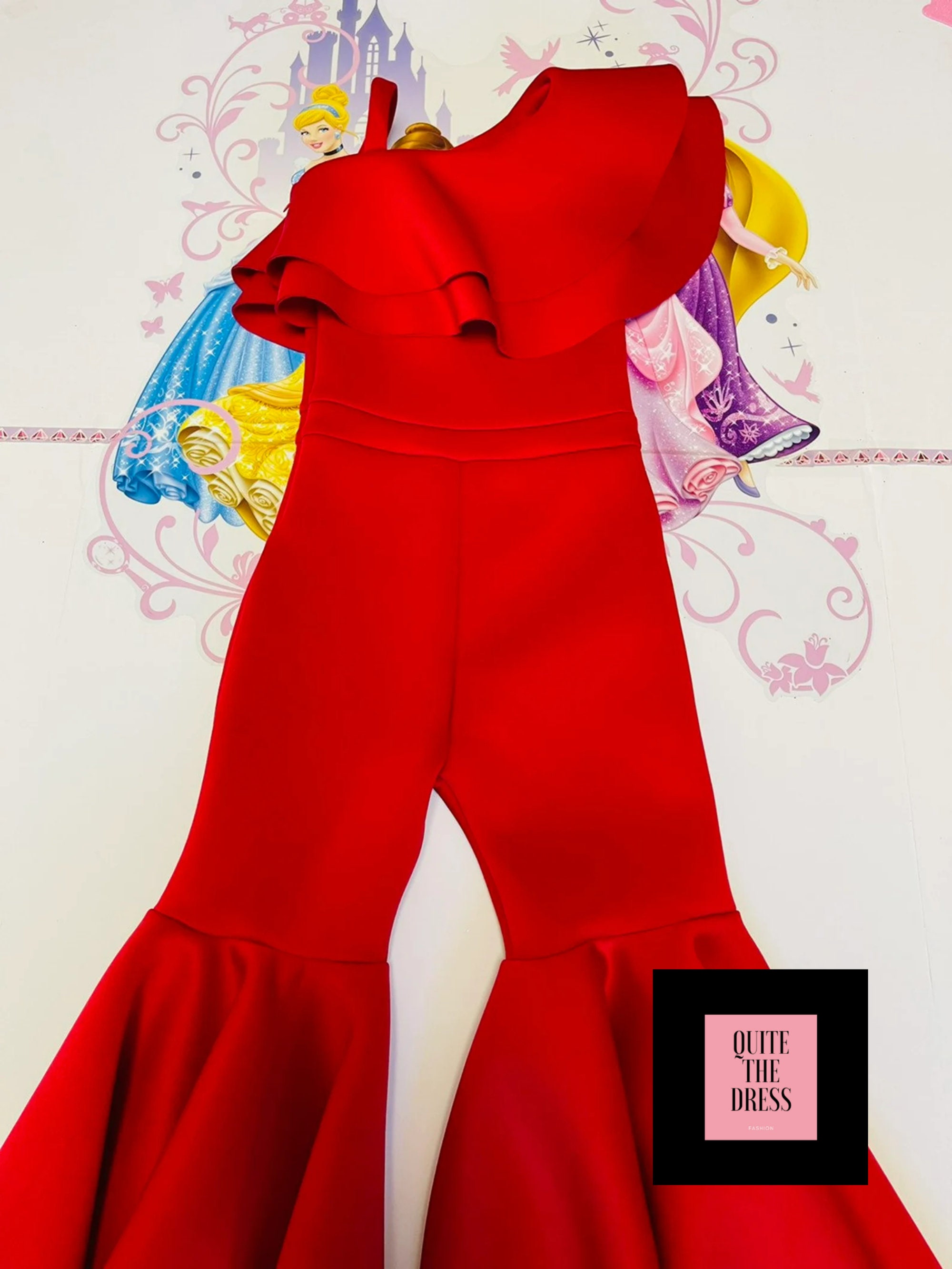 Red Interview Jumpsuit Pageant Ruffles Outfit Girls Neoprene - Etsy