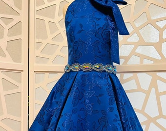 Royal Blue Glitter Dress - Etsy