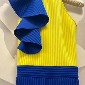 Royal Blue Yellow Interview Jumpsuit Pageant Royal Blue Outfit Girls ...