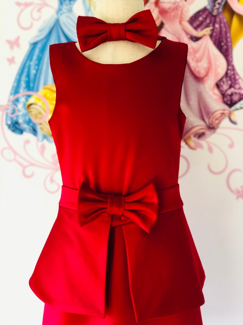 Red Interview Dress Pageant Dress Red Dress With Peplum and | Etsy