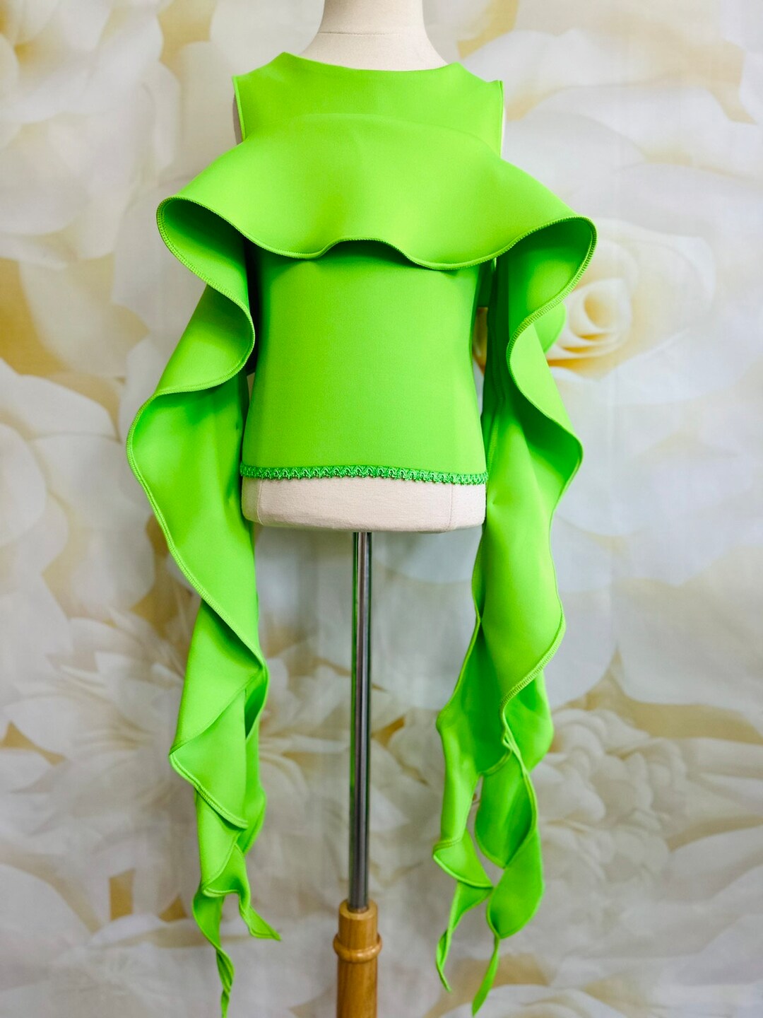 Kelly Green Top Pageant Outfit Girls Neoprene Top Scuba Neoprene Custom ...