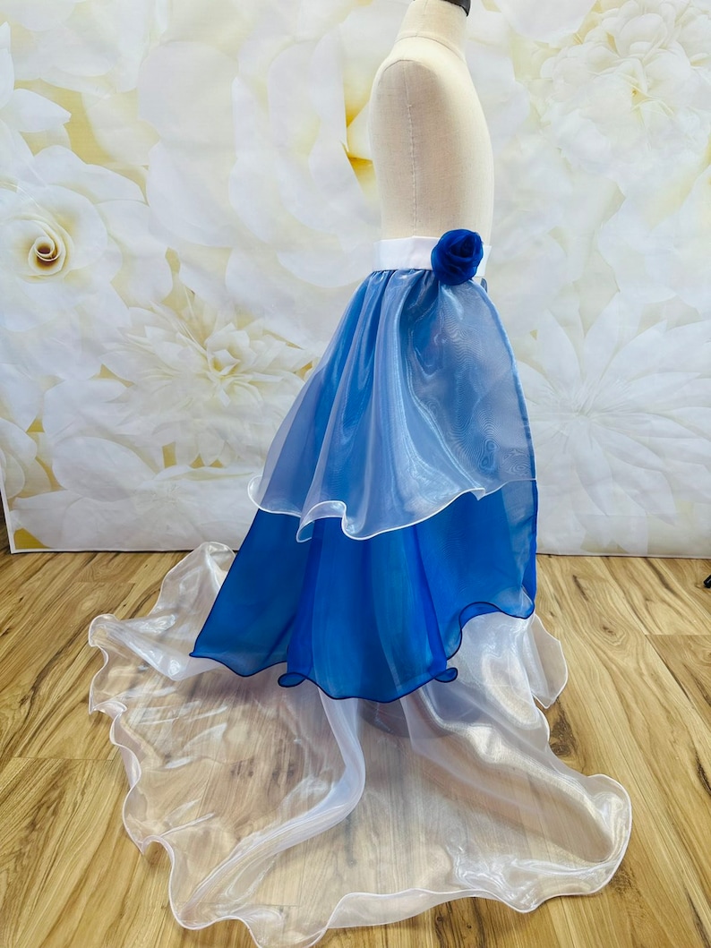 White Organza Pageant Runway Skirt Girls White Waist Cape White Fun ...