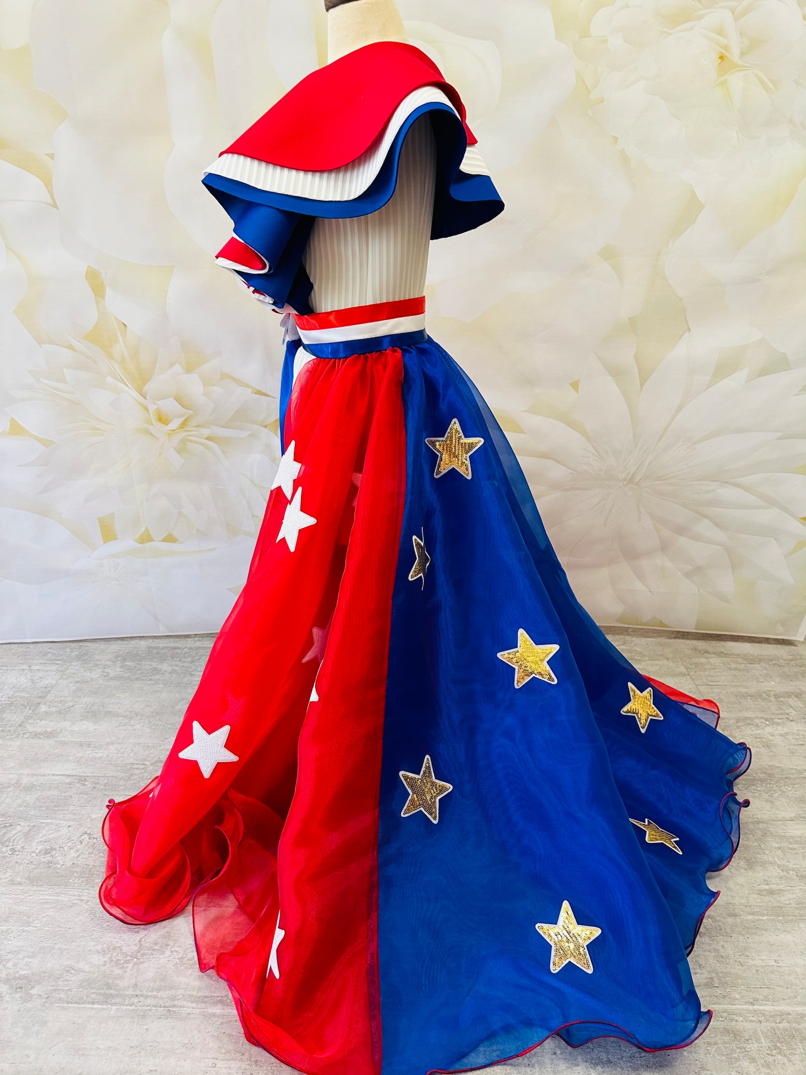 Red White Blue Wear With Cape Pageant Fun Fashion Girls Patriotic ...